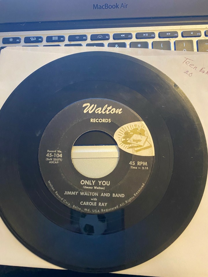 TEEN ROCK & ROLL 45 RPM RECORD - JIMMY WALTON AND BAND - WALTON 45-104 ...