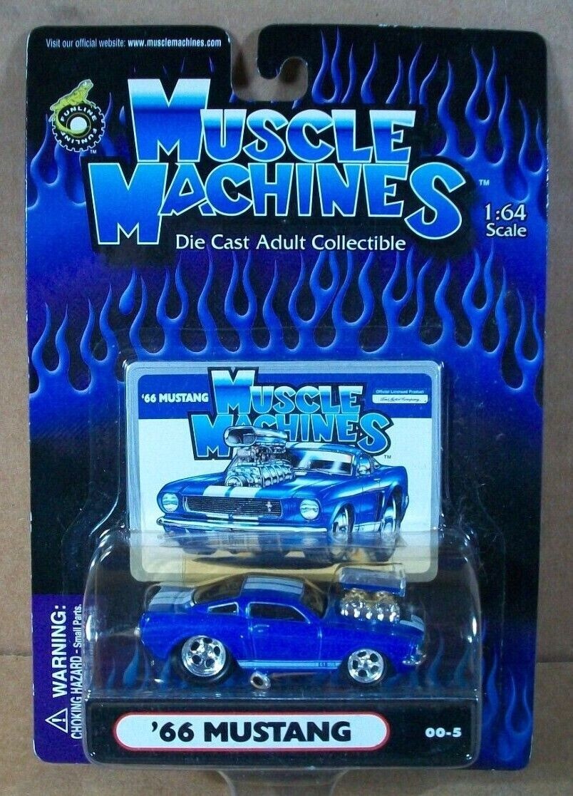 '66 Mustang 1:64 Scale Diecast Muscle Machines, Blue 00-5 | eBay