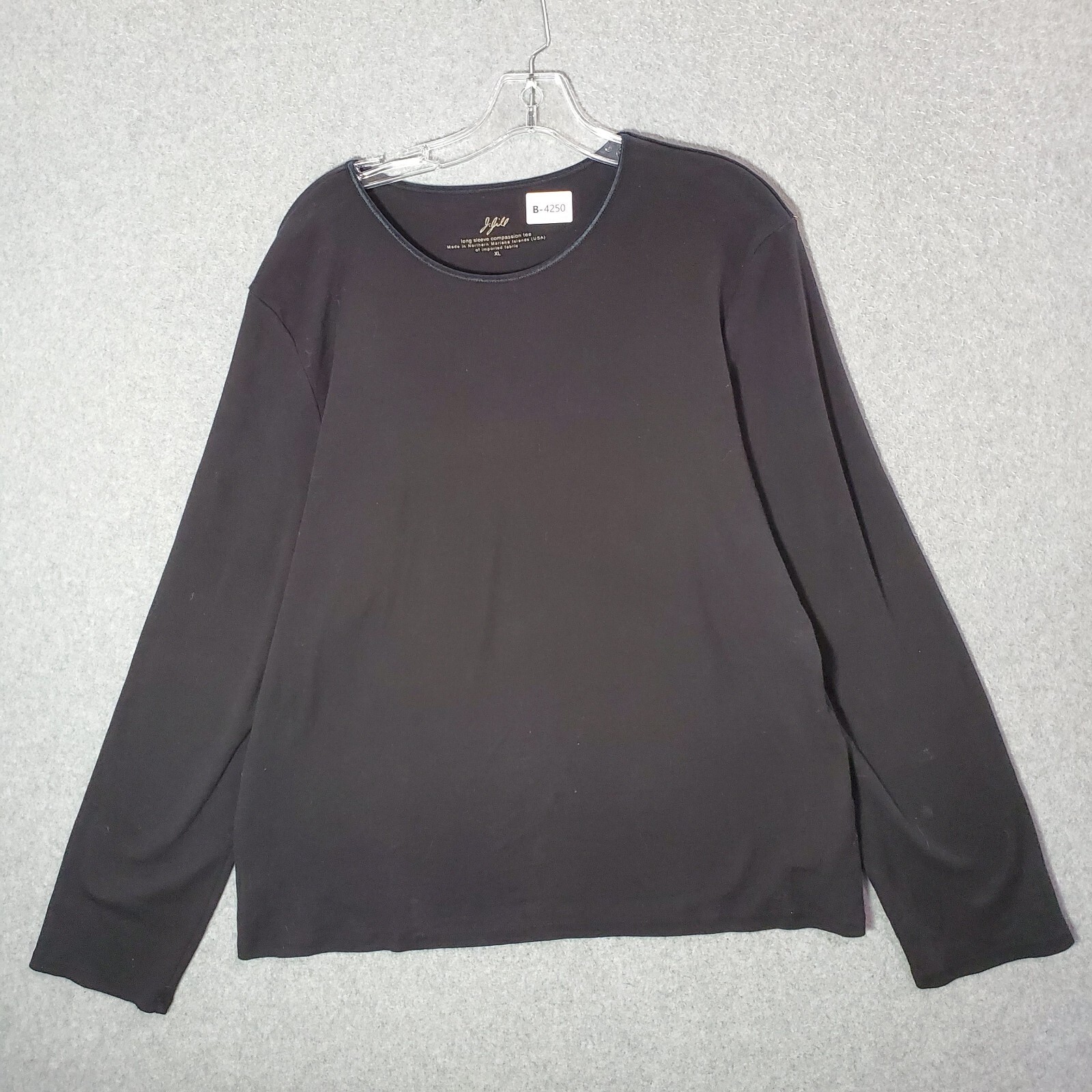 J Jill Women Top XL Black Shirt Long Sleeve Crew Neck Compassion Tee | eBay