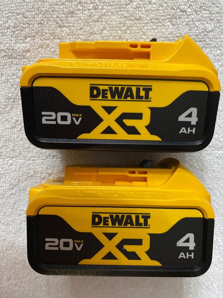 2 New Dewalt 20V Volt Max XR DCB204 4.0Ah Lithium Ion Batteries Li-ion ...