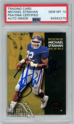 Michael Strahan 1993 Skybox Premium Autograph Rookie Card #144 PSA/DNA ...