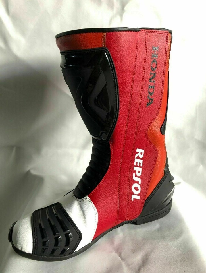 Honda Repsol Shoes Leather Riding Motorcycle Boots Motorbike Racing ...