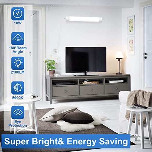 2pack Plug In Ceiling Lights 2ft Plug In Light Ip66 Waterproof 18w Led ...