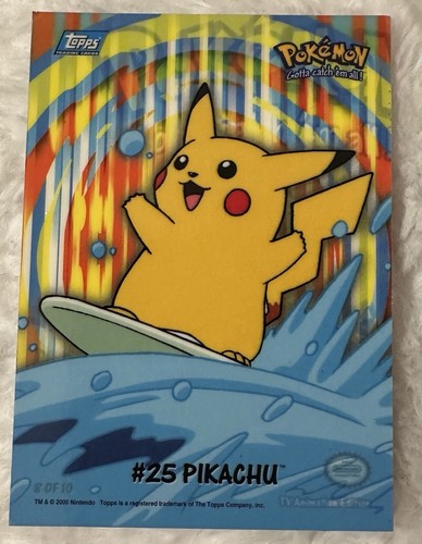 Topps Pokémon #25 Pikachu Surfing Trading Card 8 of 10 | eBay