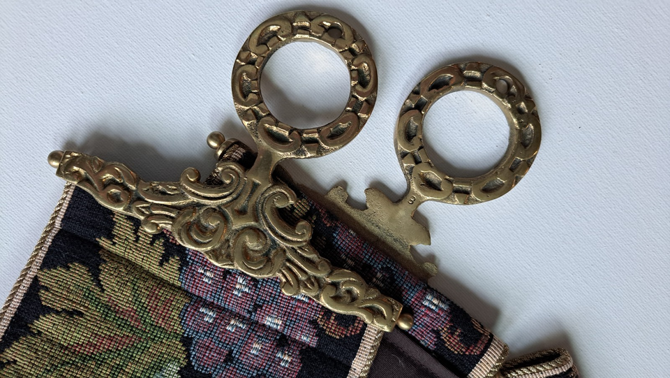 Vintage BELL PULL 40” Corona Decor Co Tapestry Wall Hanging Brass Ends ...