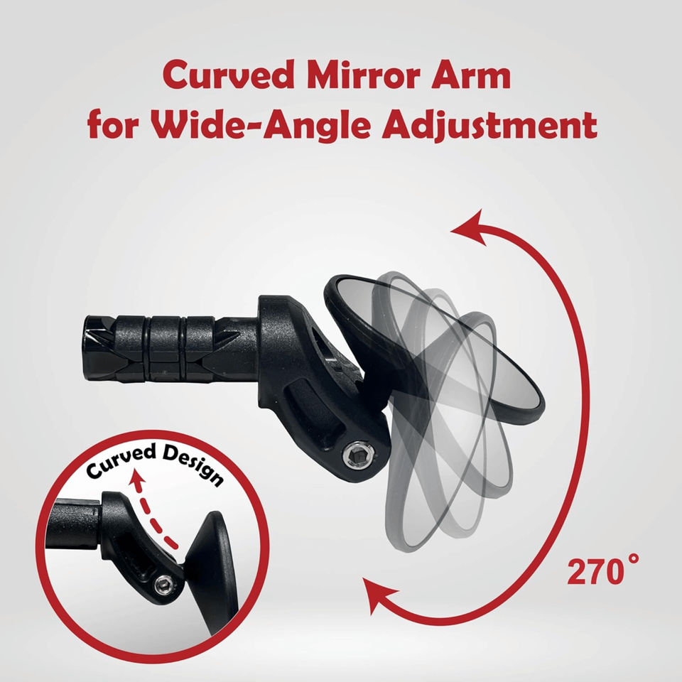 Hafny HF-M956S-FR06 Drop Bar End Mirror Handlebar Bike HD Convex Glass ...