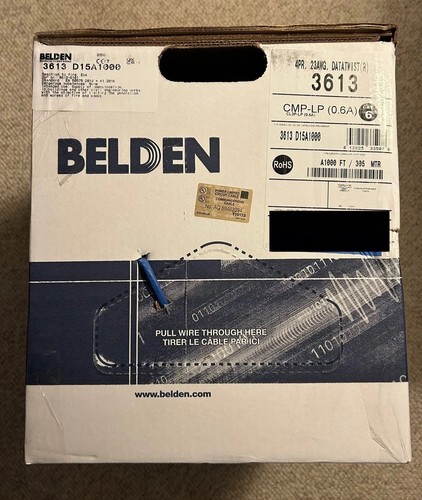 Belden Cat 6 Cable. BLUE. PLENUM. 1000’. Unshielded. Brand New | eBay