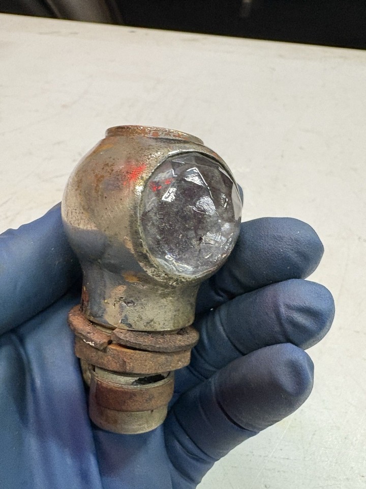 Vintage Car Hotrod Light Reflector Jewel Pot Metal Old Chrome Glass 30 ...