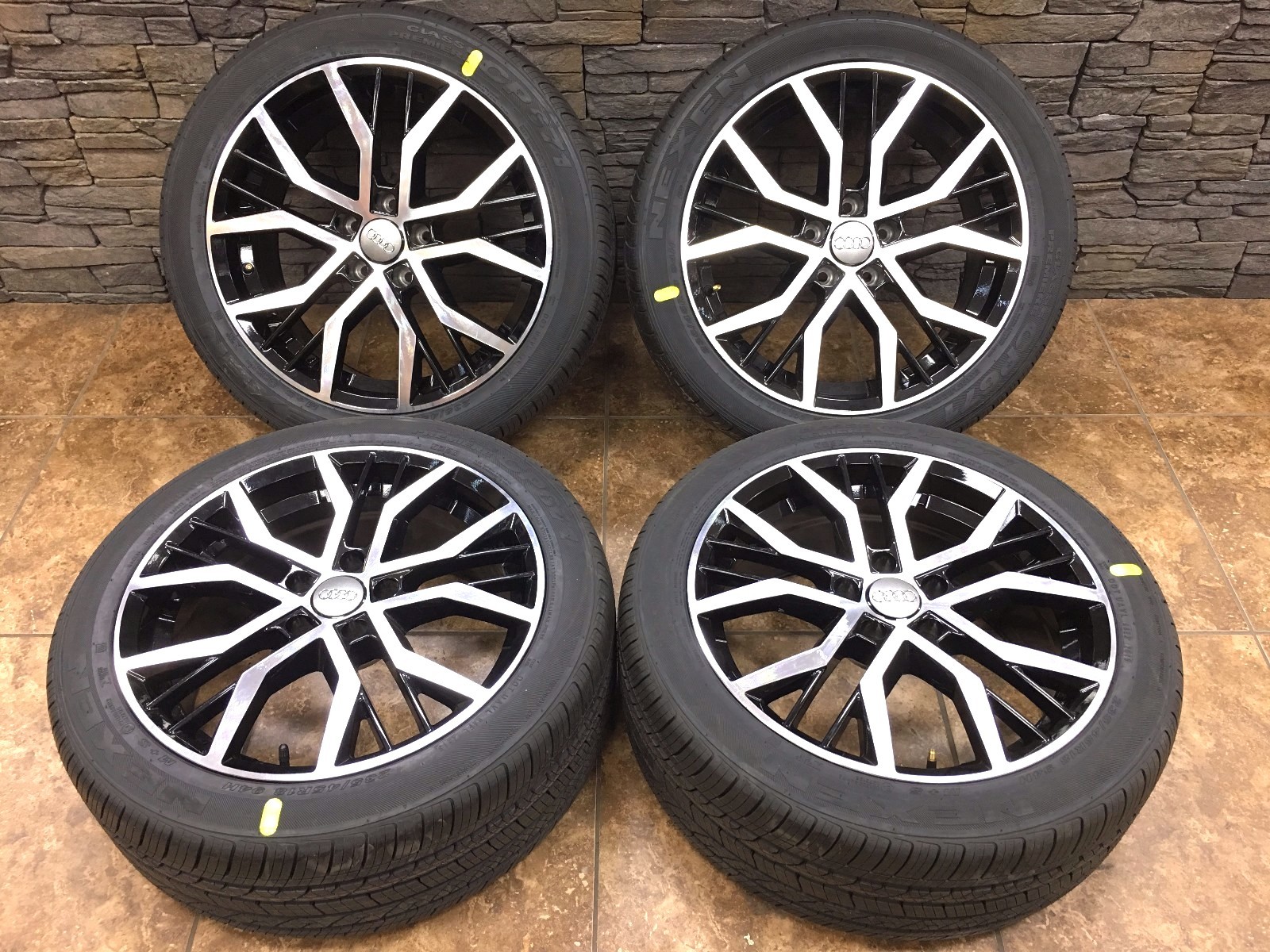 18" 18 Inch Audi S Line Replacement Machine Black Wheels Rims 18x8.0 ...