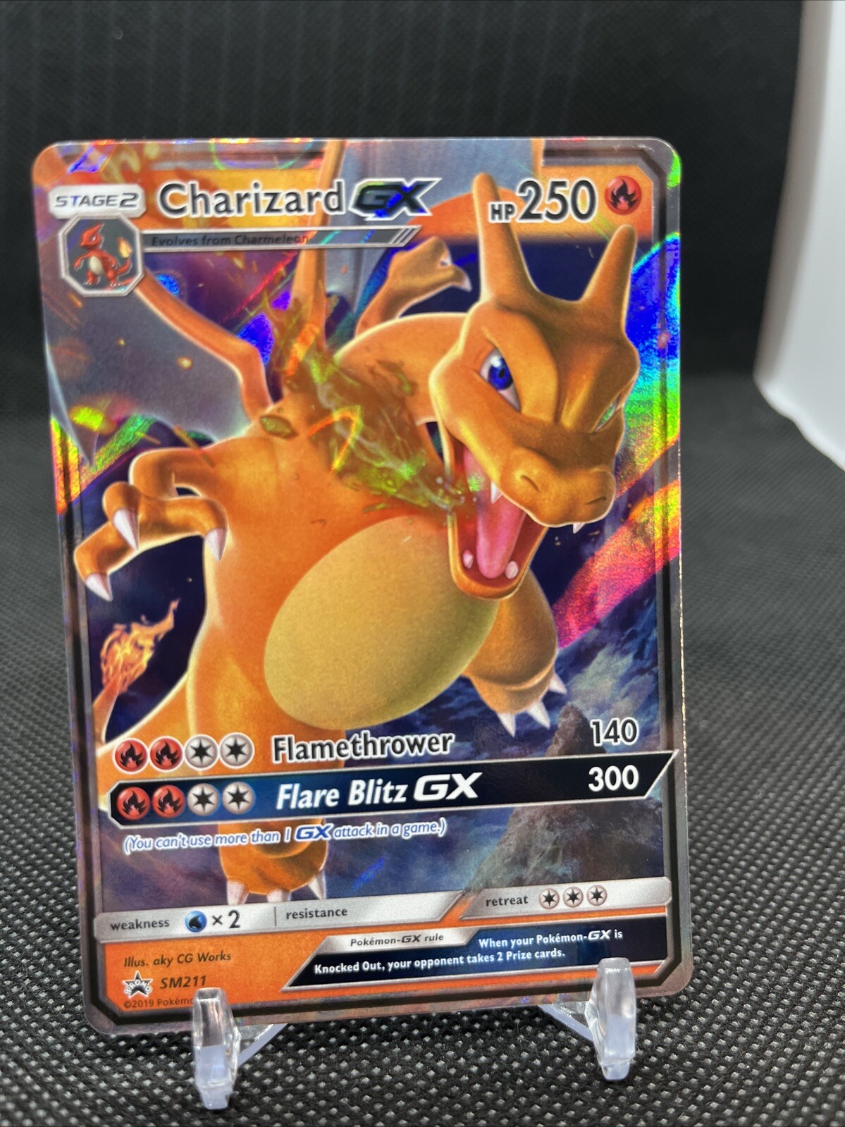 Pokémon Sun & Moon Charizard GX SM211 Black Star Promo Full Art Holo ...