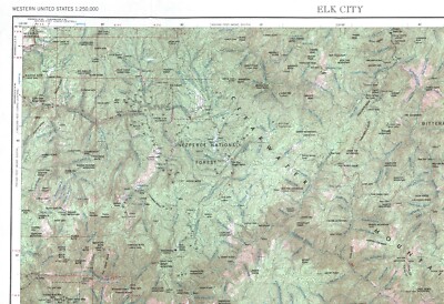 Elk City, Idaho-Montana 1963 Topo Map US Army USGS 1:250000 Scale ...