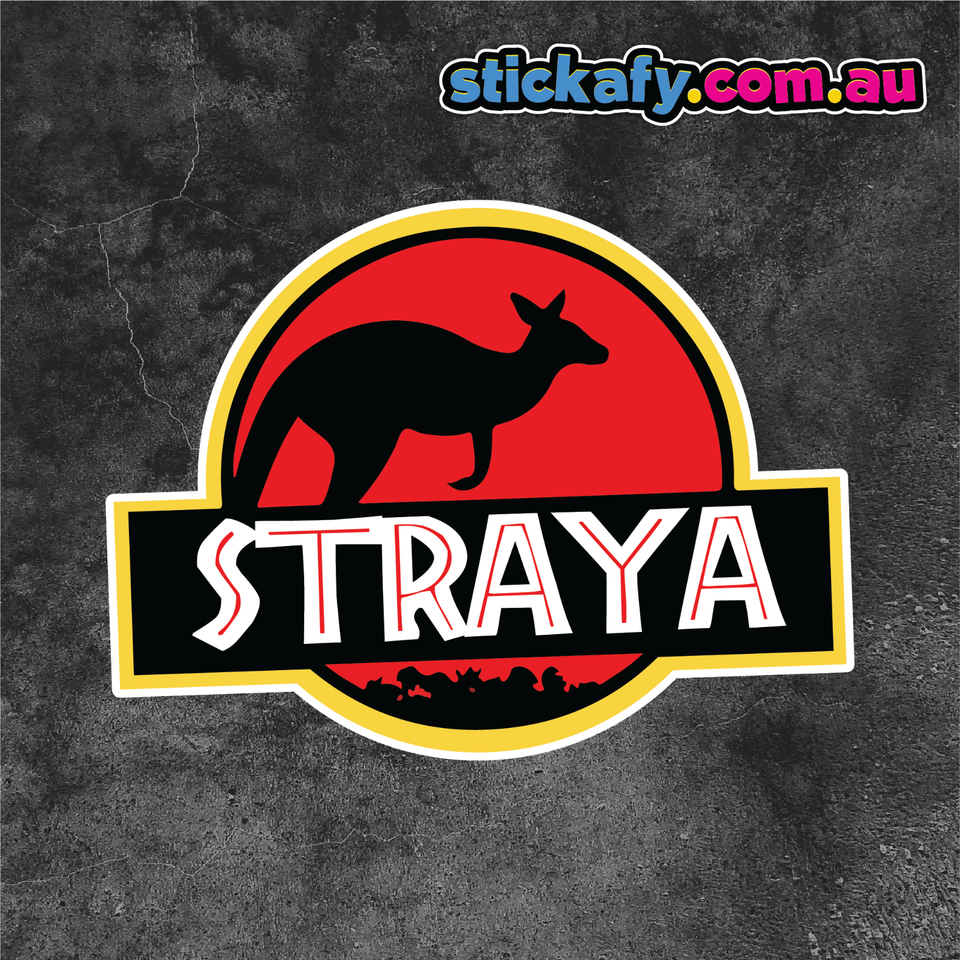 Jurassic Straya Sticker Funny Laptop Car Window Bumper 4x4 Decal ute ...