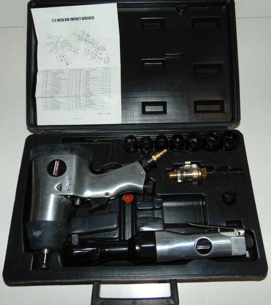 1/2" Impact & 3/8" Air Ratchet Socket 55 Piece Tool Set Speedway Series ...