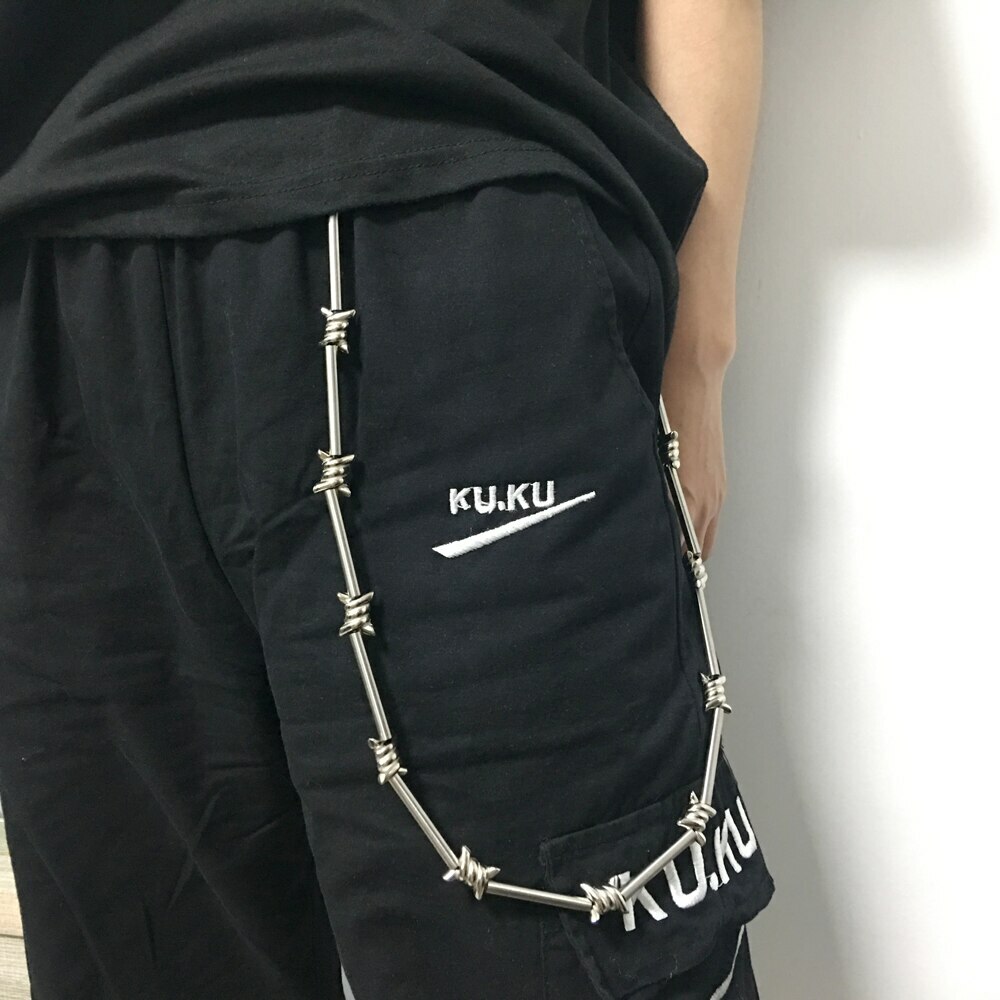 Punk Rock Emo Goth Silver Barbed Wire Chain Necklace or Pant Chain - 29 ...