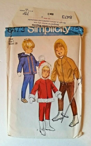 Vintage Simplicity 8473 pattern 1969 Hooded Jacket & Ski Pants Size 1 ...