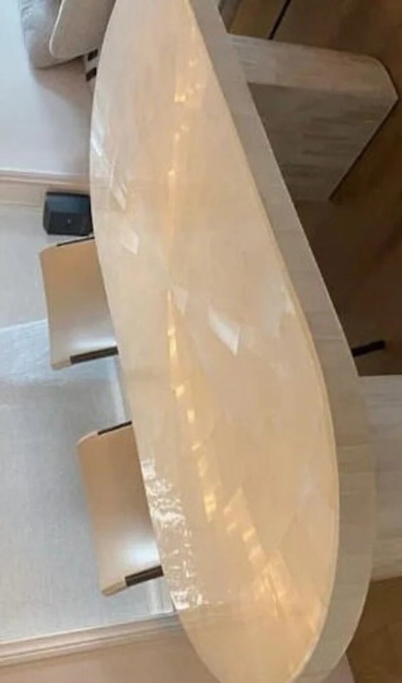 Modern Selenite Table Tops Elegant Stone Dining and Conference Meeting ...