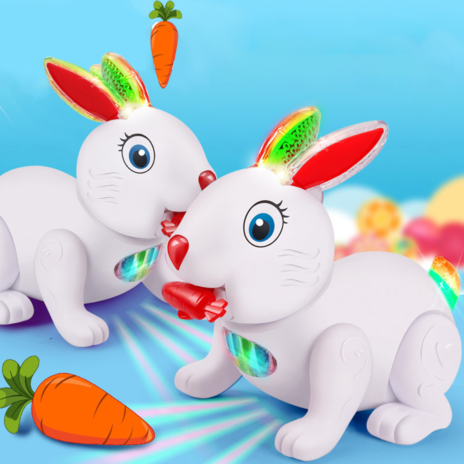 Rabbit Ornament Cool Lights Gift Glowing Rabbit Luminous Toy Color ...