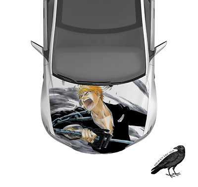 Anime Hood Wrap Ichigo Bleach V2 Weatherproof Vinyl Car Decal 50" X 65 ...