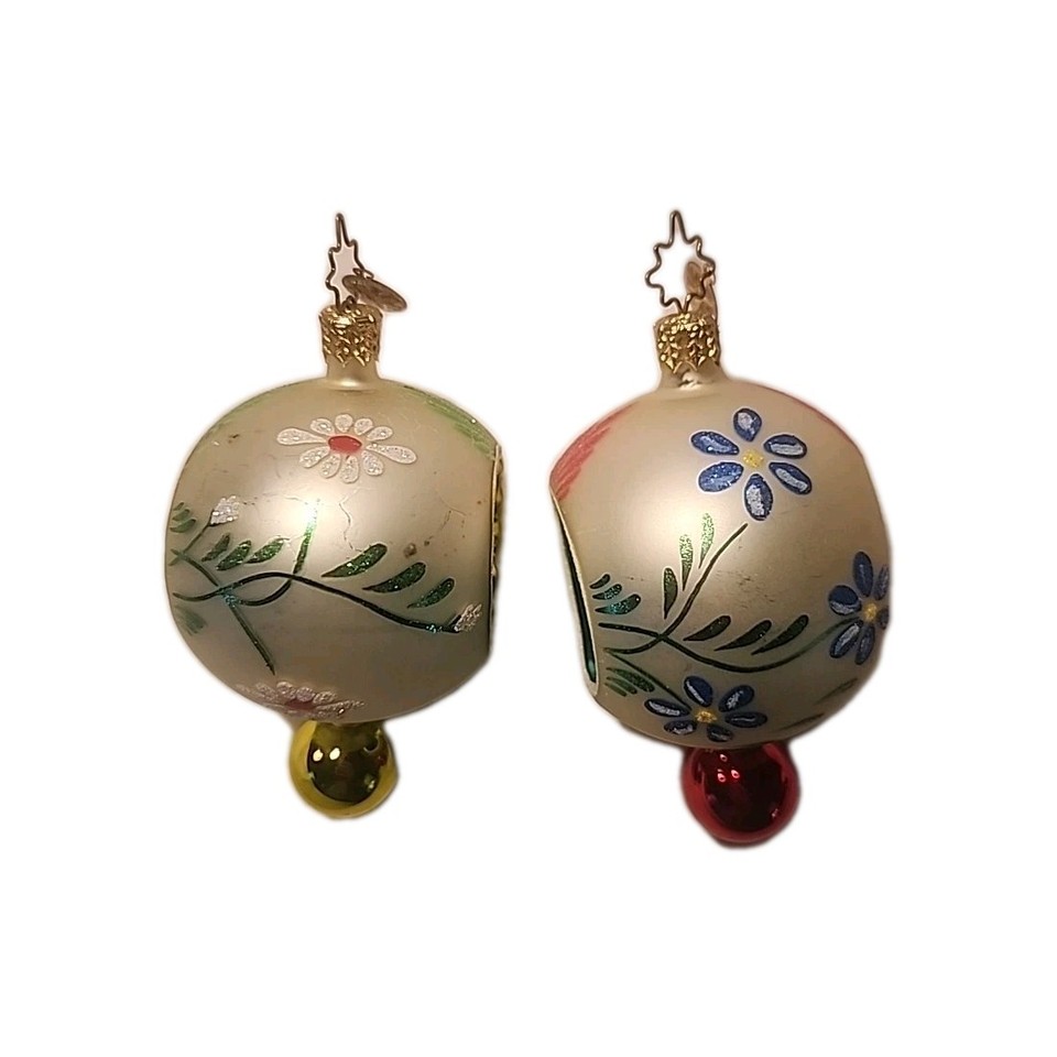 2-Christopher Radko Double Reflector with Drop Ball bottom Ornaments ...
