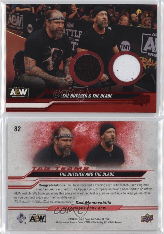 2024 AEW All Elite Wrestling Red Memorabilia /25 The Butcher Blade ...