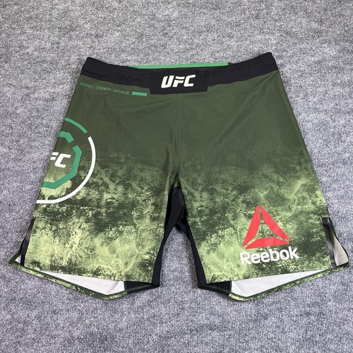 Reebok UFC Shorts Mens 38 Green Fight Night Octagon 9.5” MMA Drawstring ...