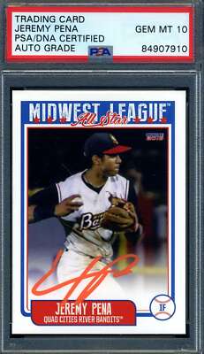 Jeremy Pena Gem Mint 10 PSA DNA Signed 2019 Choice All Star Rookie ...