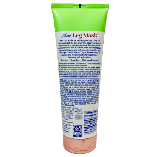 Nair LEG MASK 3-in-1 Hair Remover Exfoliate & Smooth Natural Clay 8 oz ...