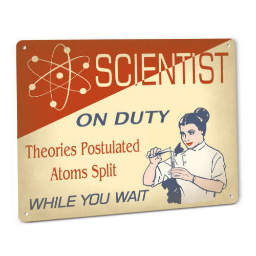 Scientist On Duty Sign Female Science Laboratory Theory Fun Exam Prep ...