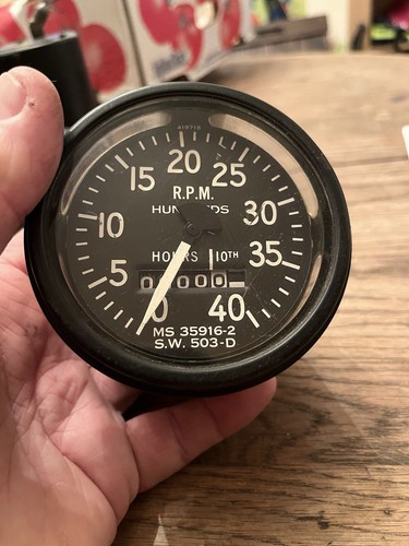 Stewart Warner 4000 RPM Tachometer Gauge S.W. Hours | eBay