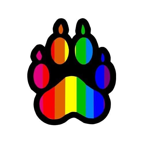 Gay Paw Print Sticker lgbt pride bear lgbtq gender rainbow flag | eBay
