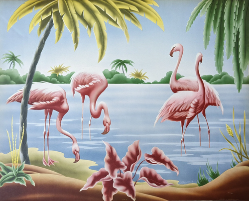 Flamingos : A.T. Toran : Archival Quality Art Print | eBay