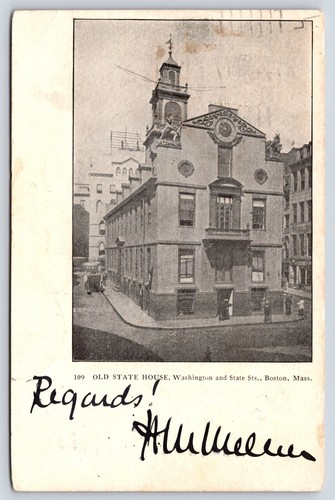 Massachusetts Boston Old State House Vintage Postcard POSTED 1905 | eBay