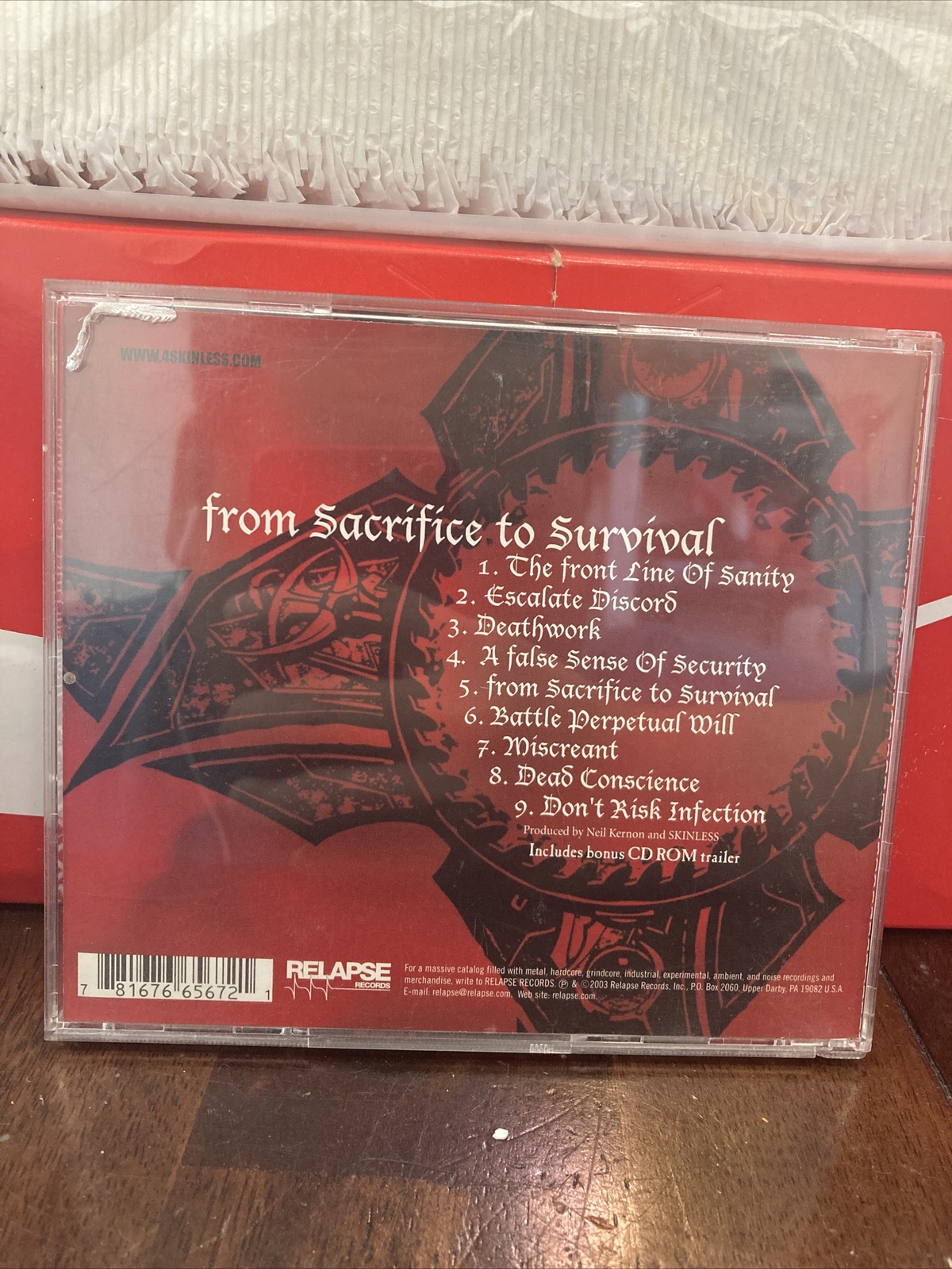 Skinless From Sacrifice To Survival CD 2003 Relapse Death Metal Bonus ...