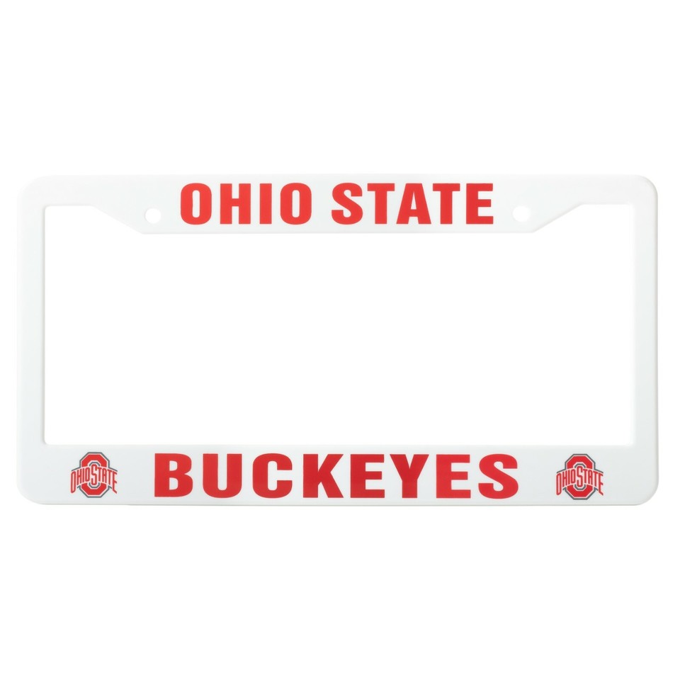 Ohio State Buckeyes OSU White License Plate Frame Cover - EliteAuto3K ...