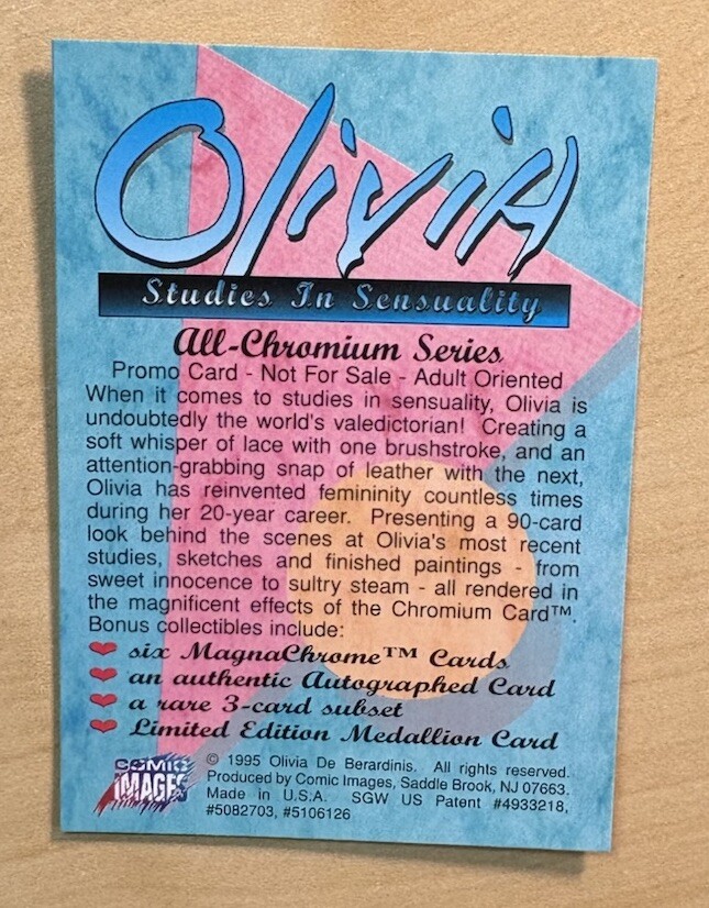 OLIVIA Studio In Sensuality ALL-CHROMIUM SERIES PROMO Card, 1995 Comic ...
