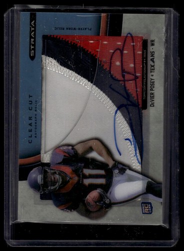 2012 Topps Strata #CCAR-DP DeVier Posey Clear Cut Relic Auto Blue Patch ...