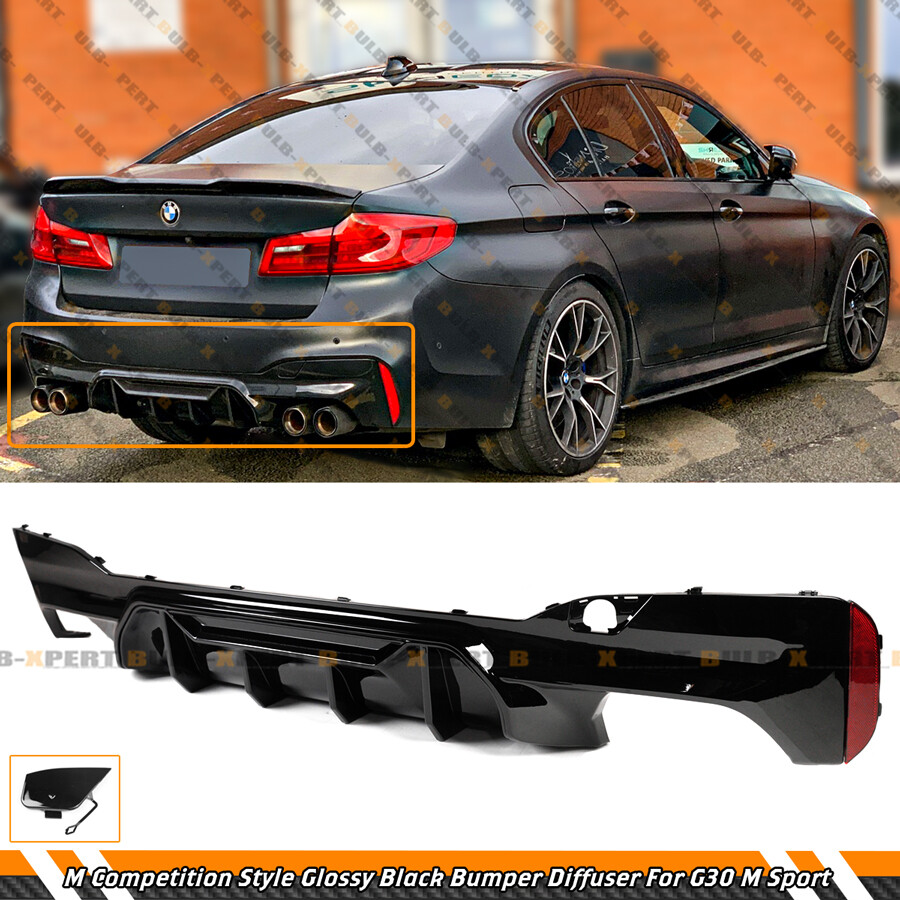 For 17-23 BMW G30 5 Series M Competition Style Gloss Black Rear Bumper ...