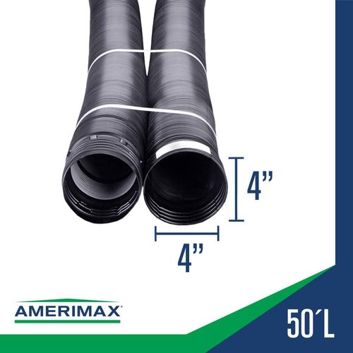Drain Pipe Solid Flexible 4 in x 50 ft Black Copolymer Underground ...