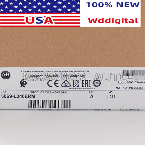 Allen-Bradley 5069-L340ERM CompactLogix 4MB Logic Controller New In Box ...