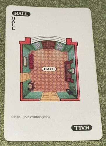 Clue 1986,1992 Room Card Hall Replacement Piece | eBay
