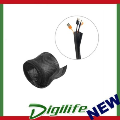 Brateck Flexible Cable Wrap Sleeve with Hook and Loop Fastener (135mm/5 ...