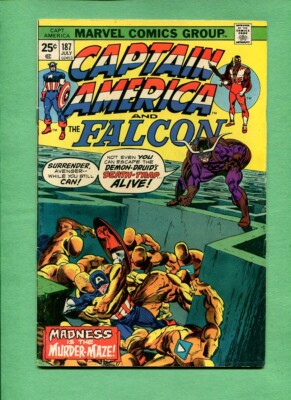 Captain America #187 The Falcon Marvel Comics July 1975 Frank Robbins ...