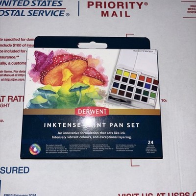 Inktense Paint Pan Set, Assorted Colors, 24 Count (2306318) Derwent New ...