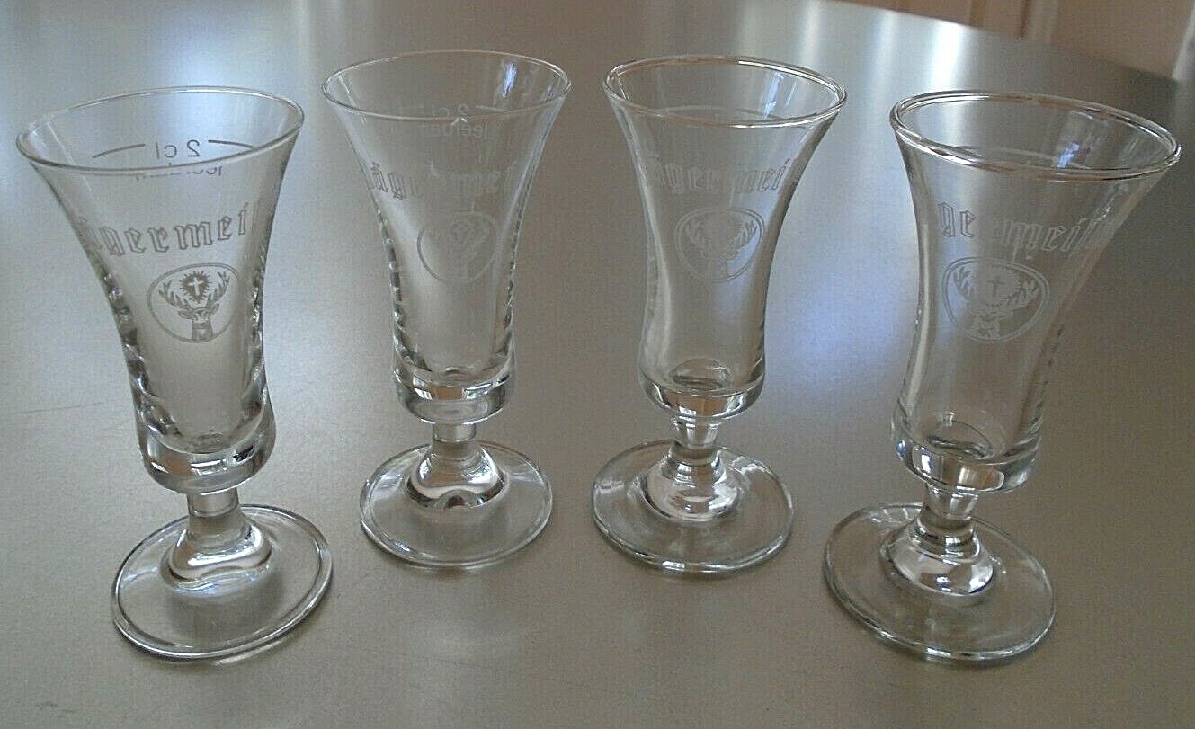 Jagermeister Stag Logo Footed Tulip 2 CL Leerdam Shot Cordial Glasses ...