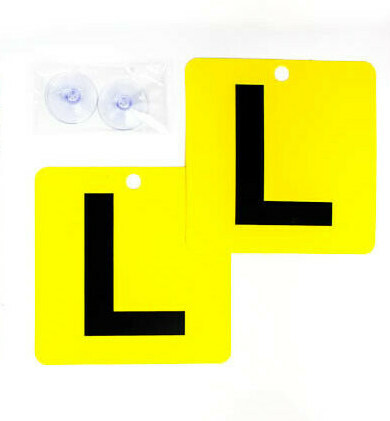 2pcs Learning Learner driver Yellow L Plate Car Licence w Sunction Hook ...