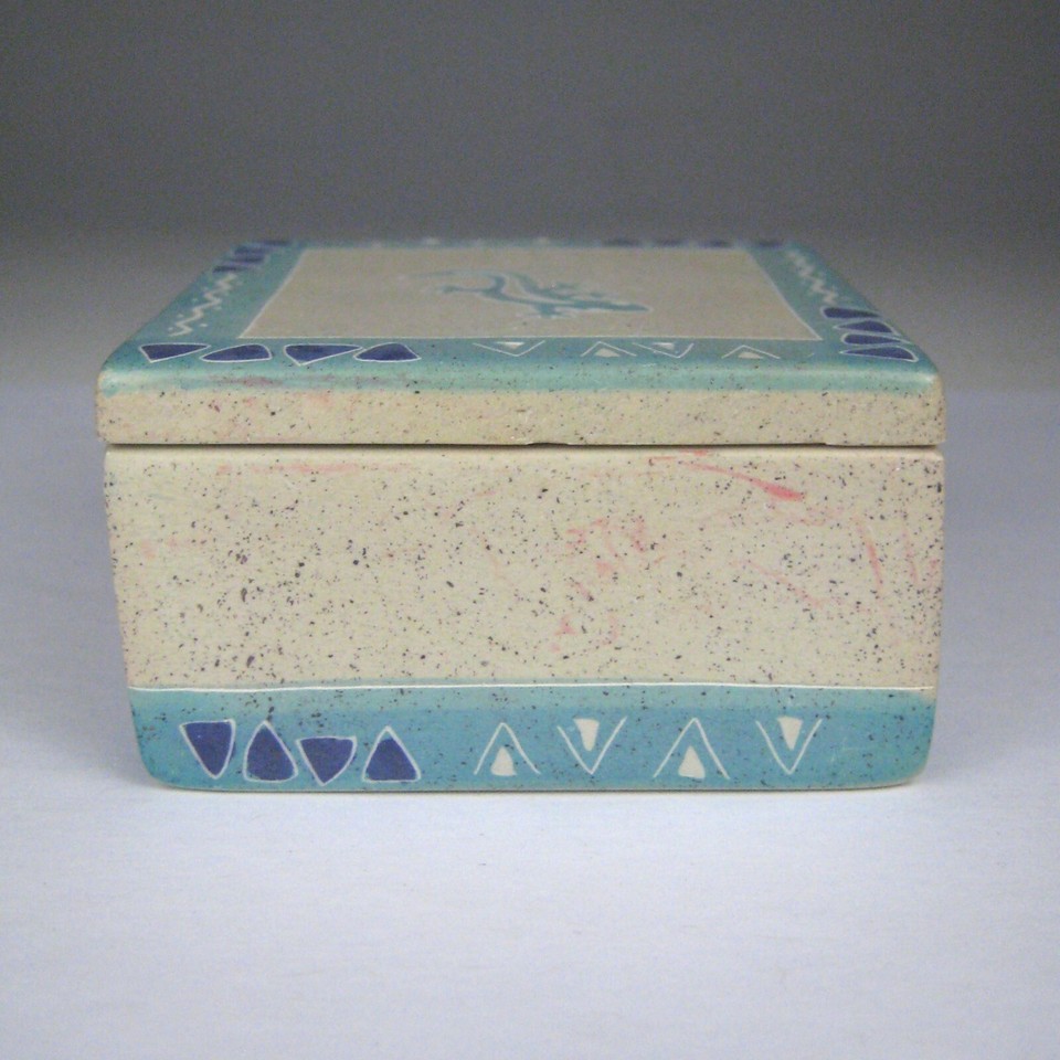 Carved Stone Jewelry Box Square Gecko Lizard Decor Trinket 2.7 Inch ...