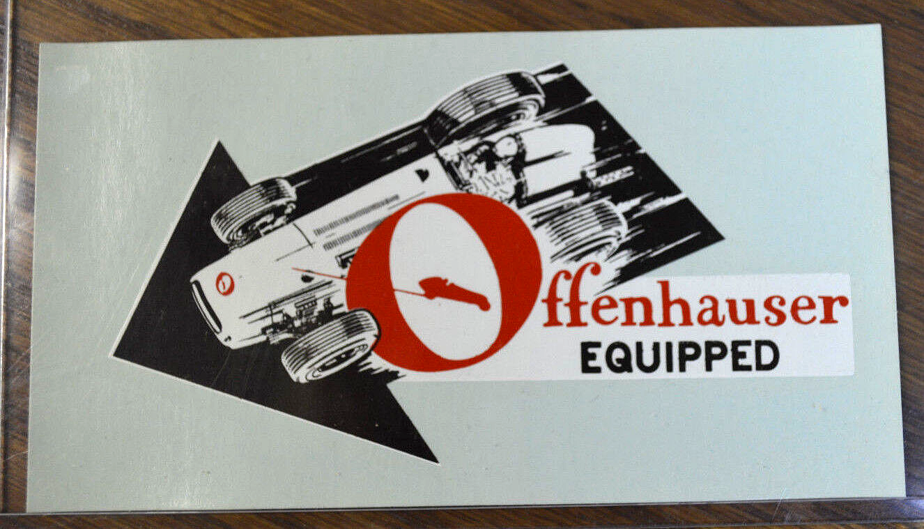 ORIGINAL VINTAGE OFFENHAUSER WATER DECAL HOT ROD AUTO RACING INDY RACE ...