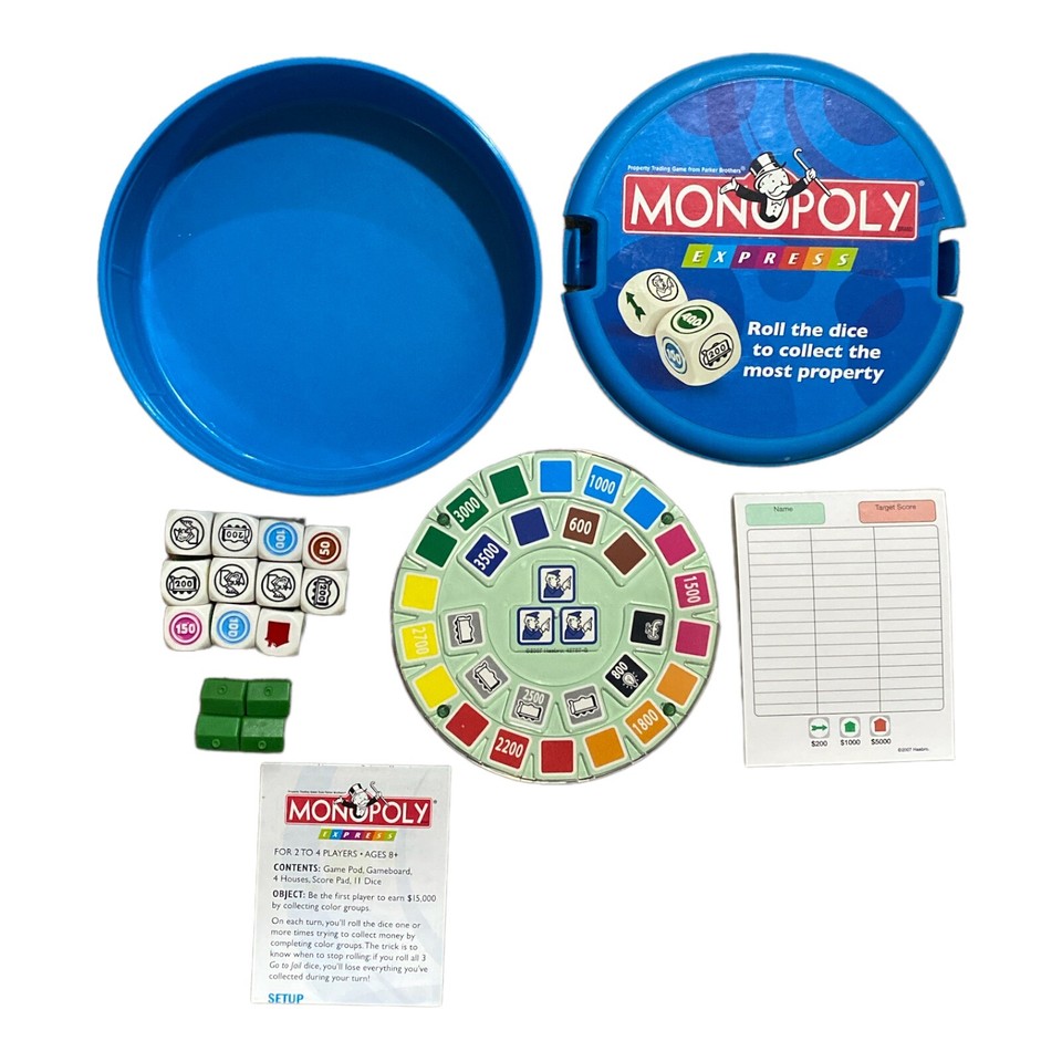 Monopoly Express Parker Brothers Travel Dice Board Game Take A 20 ...