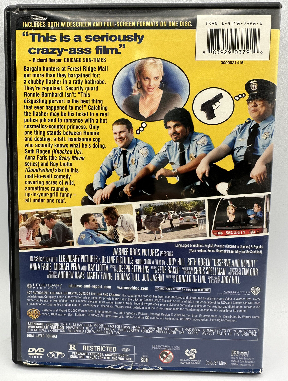 Observe And Report DVD Seth Rogen Widescreen (Great Condition ...