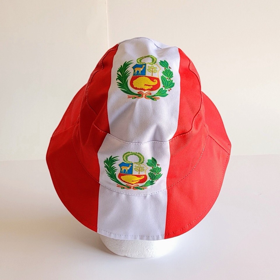 Peru Flag Reversible Summer Bucket Hat Fisherman Cap Red White Red ...